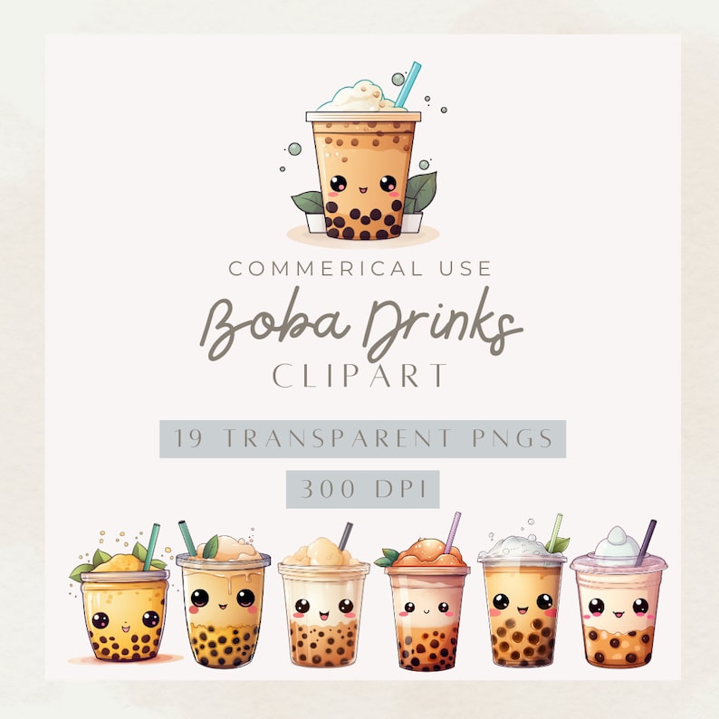 Boba Drinks Clipart, Transparent Png Clip Art, Animated, Cartoon, Cute ...