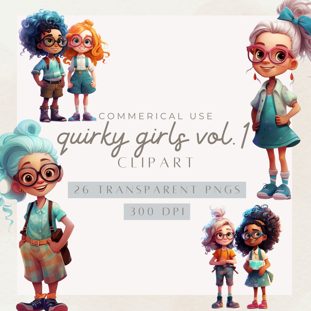 Quirky Girls Vol. 1 Clipart, Transparent Png Clip Art, Animated ...