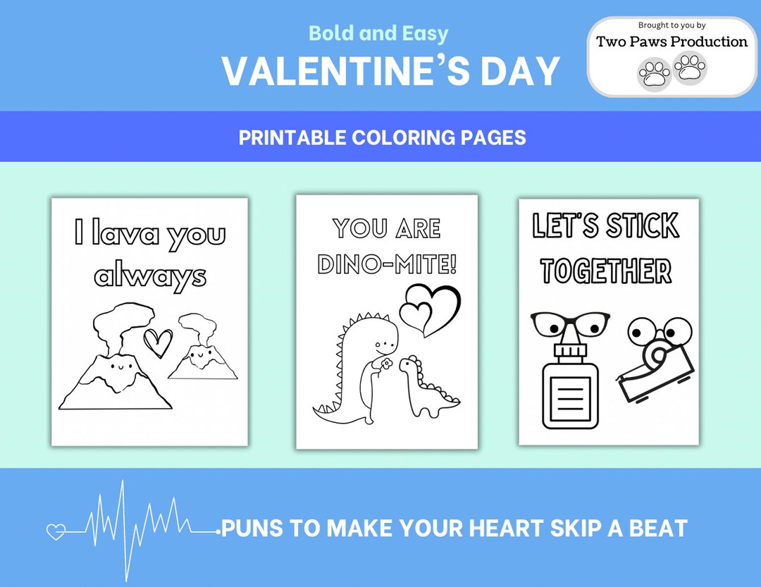 A Funny Punny Valentine's Day Coloring Book - Etsy