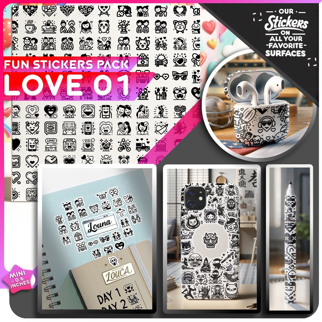 Fun Stickers Packcute,clear Mini Stickers for Surface Like Phone Case ...