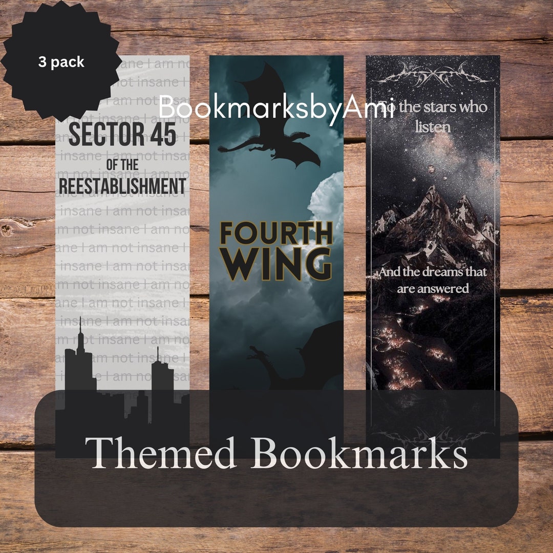 Printable Themed Bookmarks fourth Wing, Acotar Series, Shatter Me - Etsy