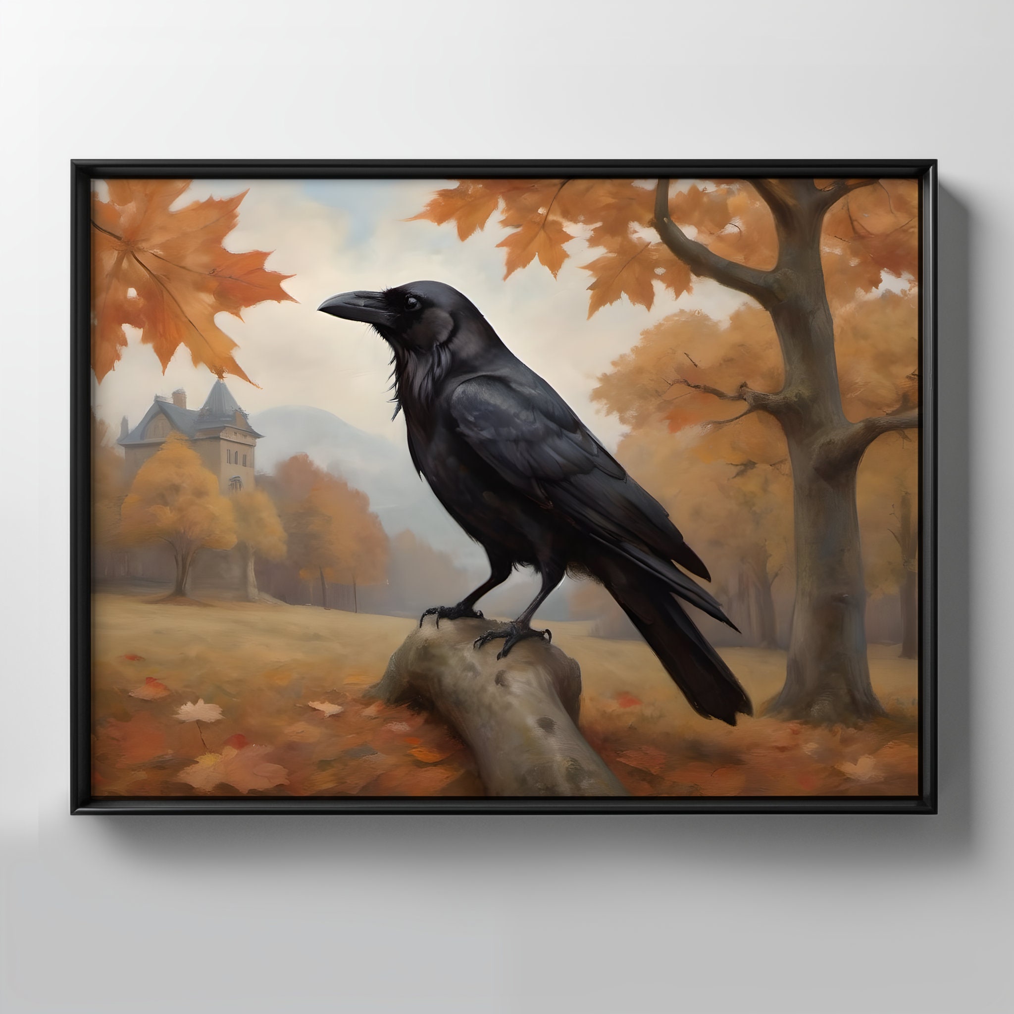 Maple and Crow's Nest Printable Digital Download, Crow in Autumn Oil ...