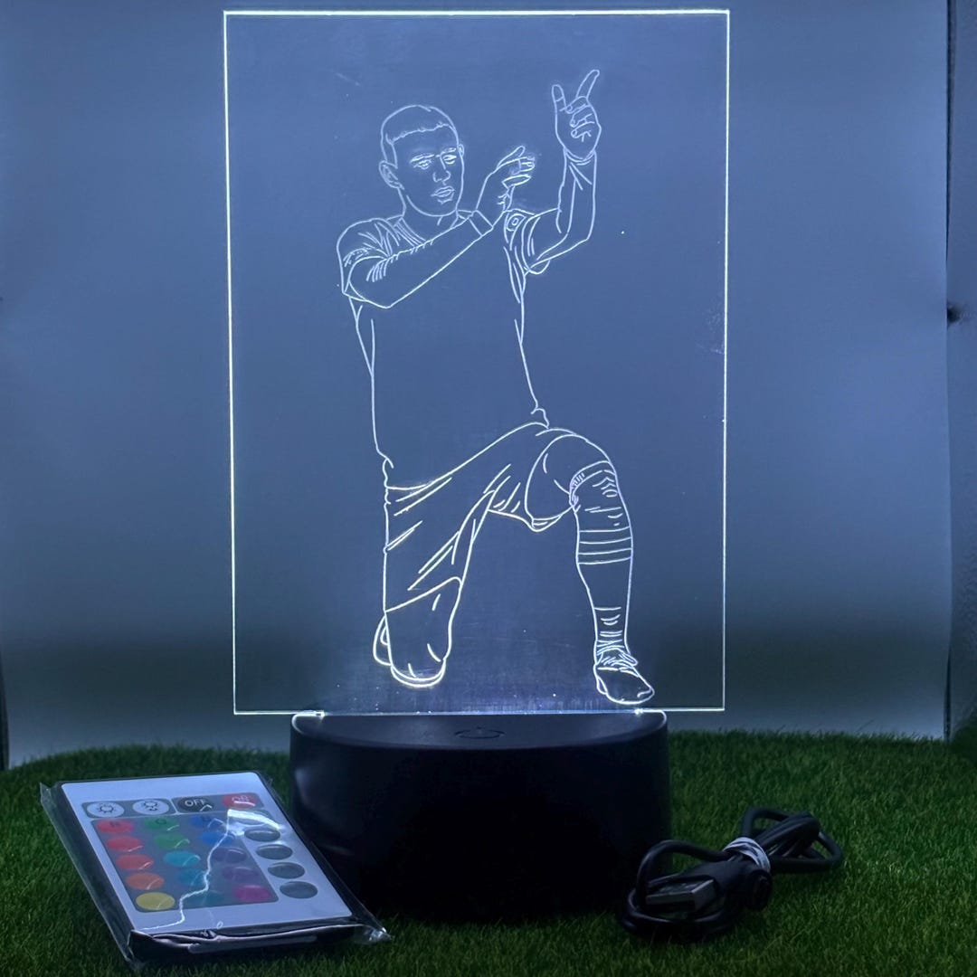 Phil Foden Manchester City Football Personalised LED Light up Neon ...