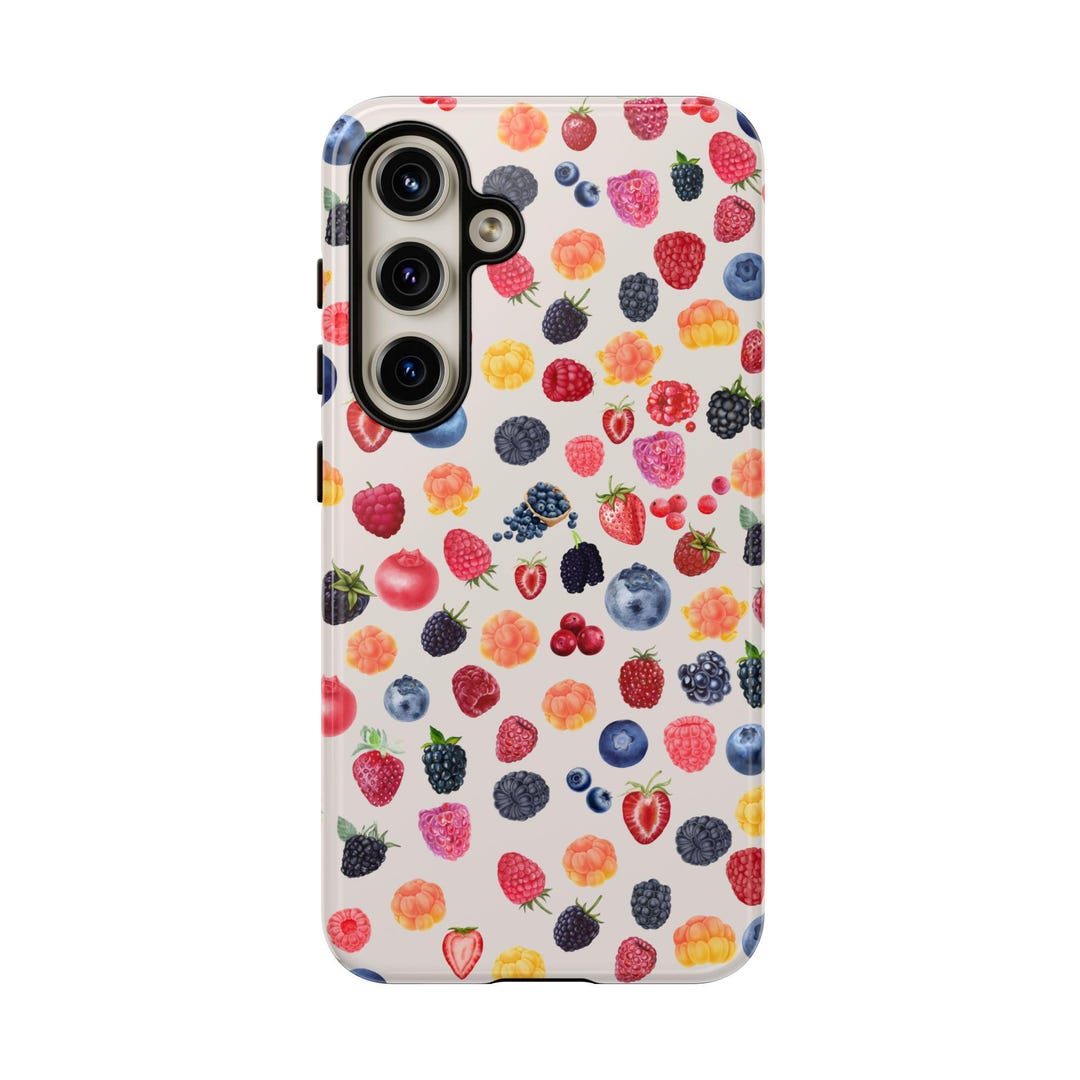 Berries Phone Case: Summer Fruit Design, Tough Protective Cover - Etsy