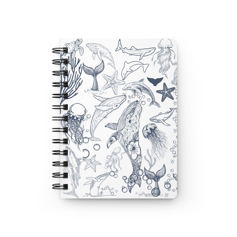 Shark Minimalist Journal Coastal Aesthetic Whale Ocean Themed Gift for ...
