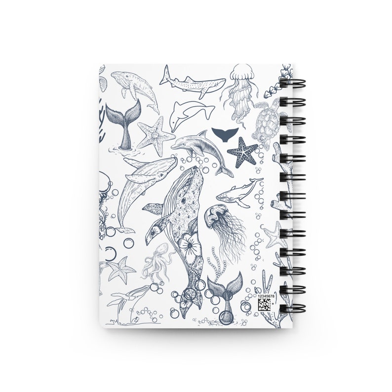 Shark Minimalist Journal Coastal Aesthetic Whale Ocean Themed Gift for ...