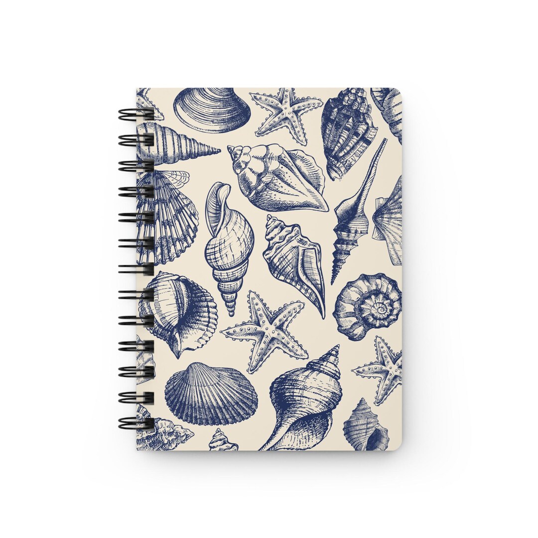 Coastal Shells Spiral Bound Journal Ocean Notebook Gift for Beach ...