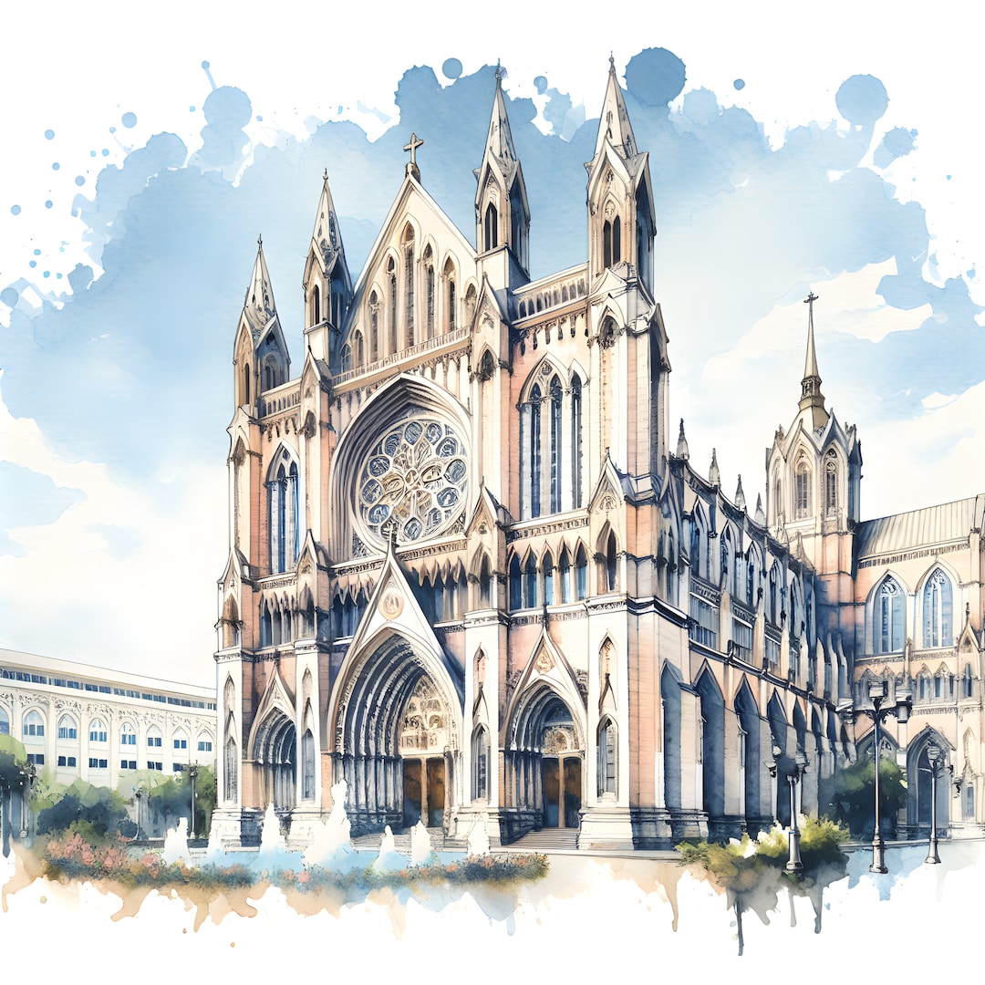 Cathedral Series Watercolor Print, Piece 5 of 8 - Etsy