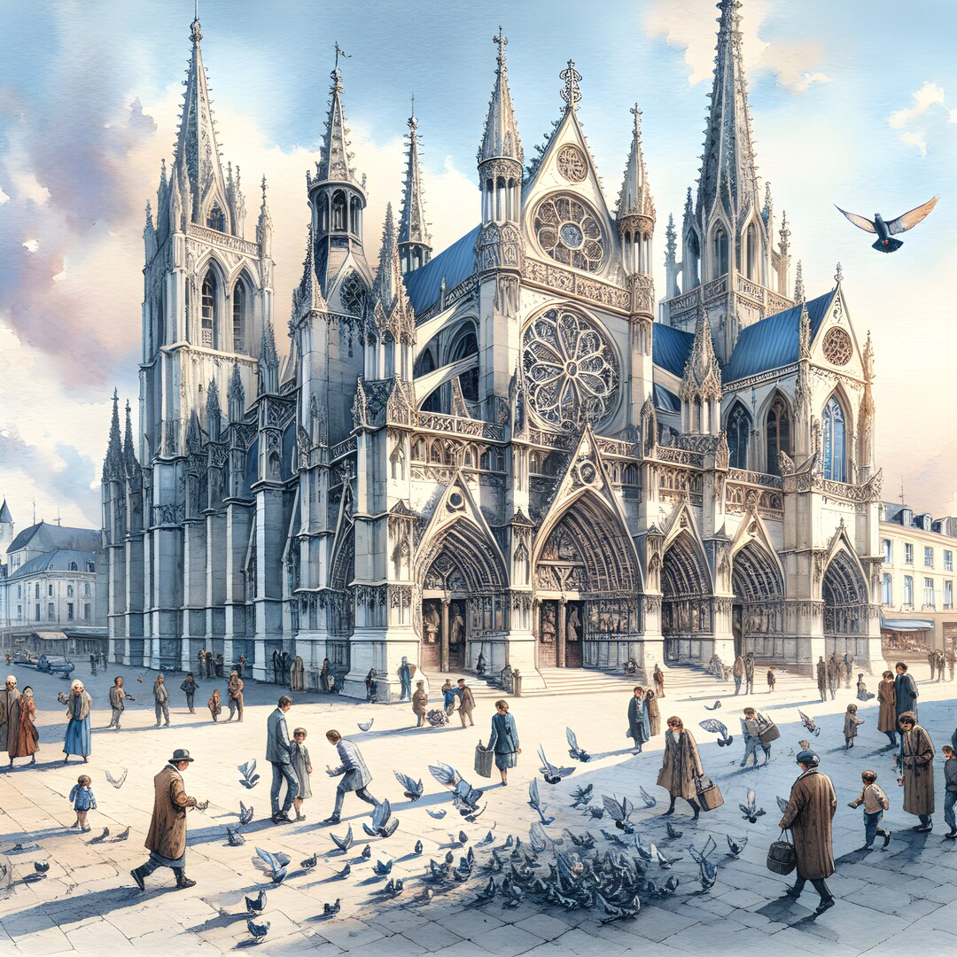 Cathedral Series Watercolor Print, Piece 7 of 8 - Etsy