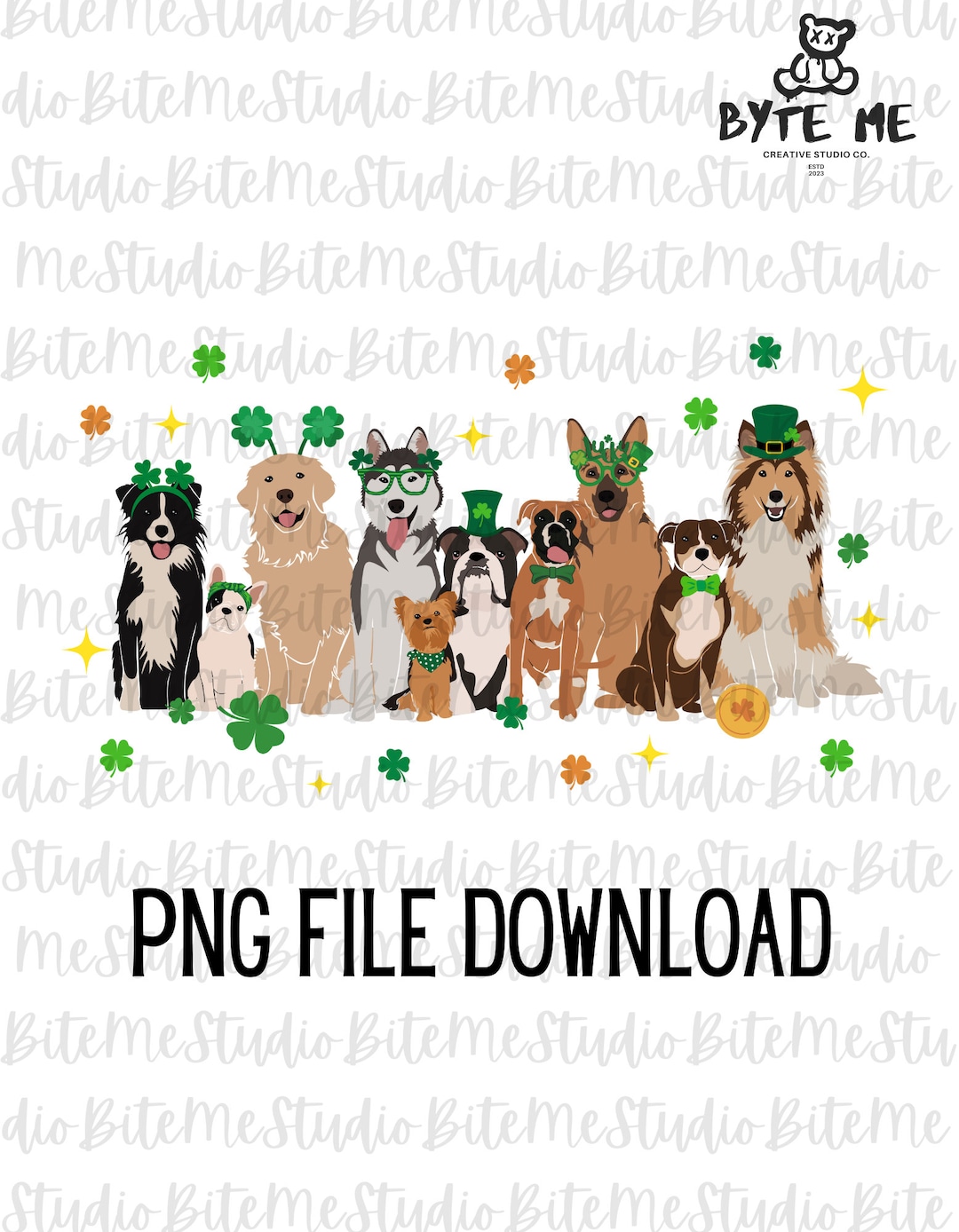 St. Patick's Day Dogs Png, Cute Clover Png, Dogs Png, Dog Lover Png ...