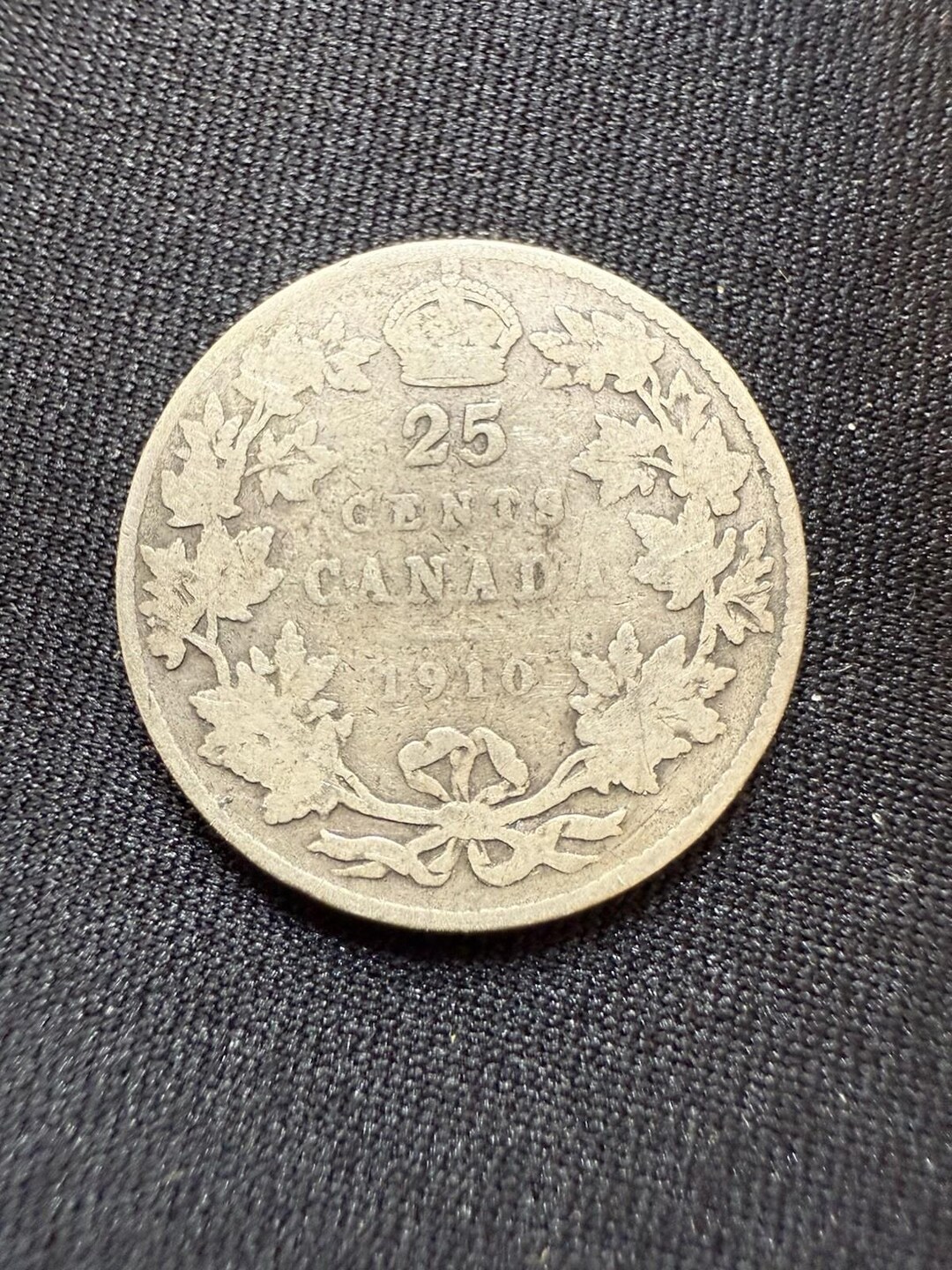 Authentic 1910 Canada 25 Cents Silver Coin - King George - Etsy