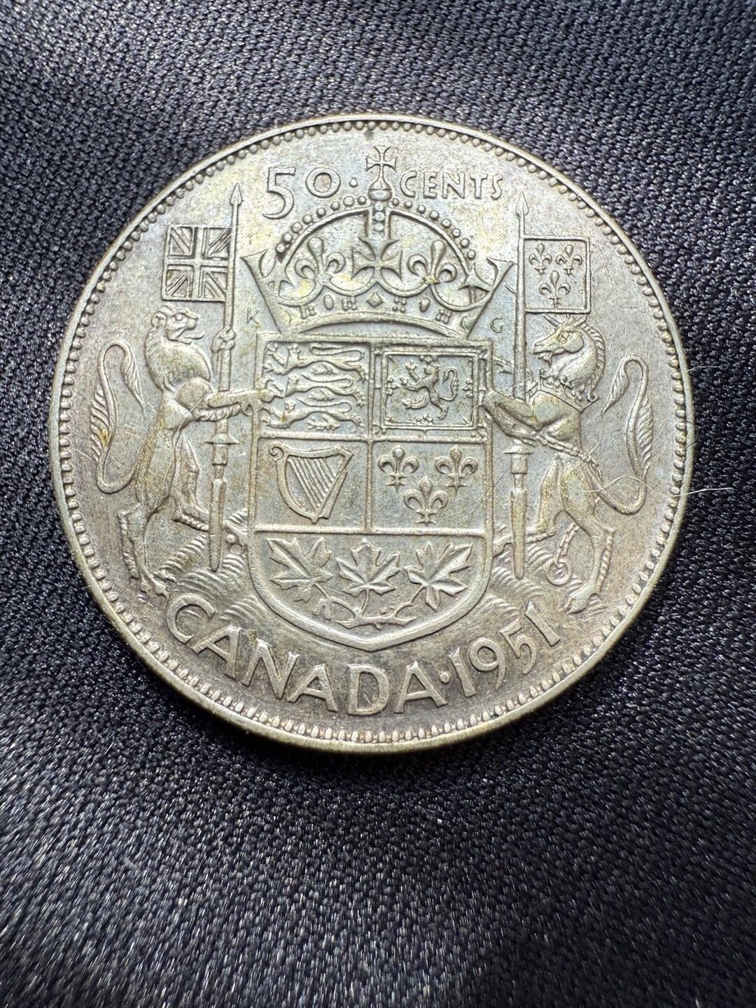 Authentic 1951 Canadian Silver 50 Cents Half Dollar Coin - Etsy