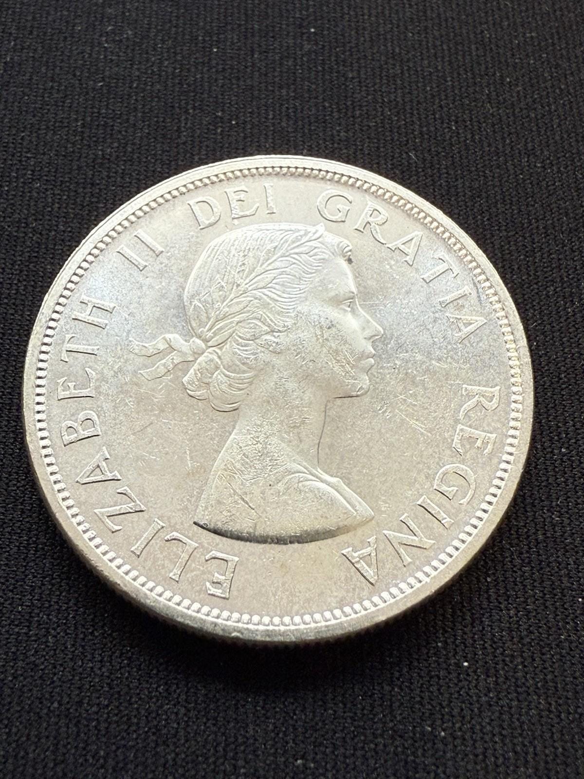 Authentic 1959 Canadian Silver Dollar Coin 80% 1 - Etsy