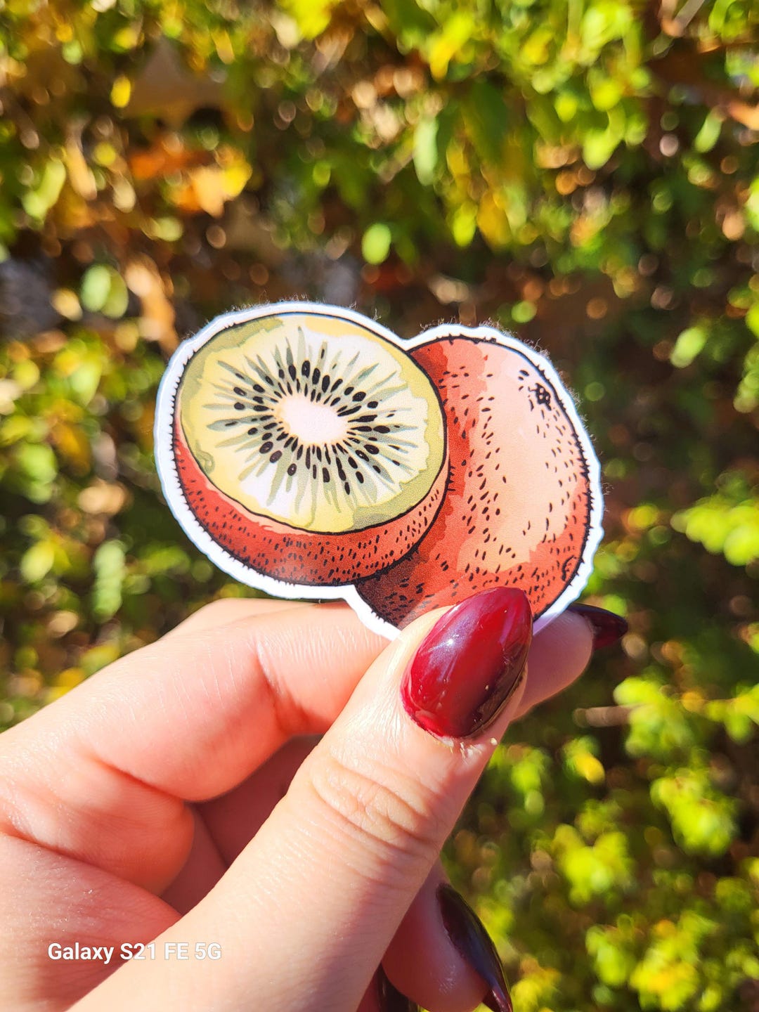 Handmade Kiwi Vinyl Sticker Fruit Lovers - Waterproof, Laminated, High ...