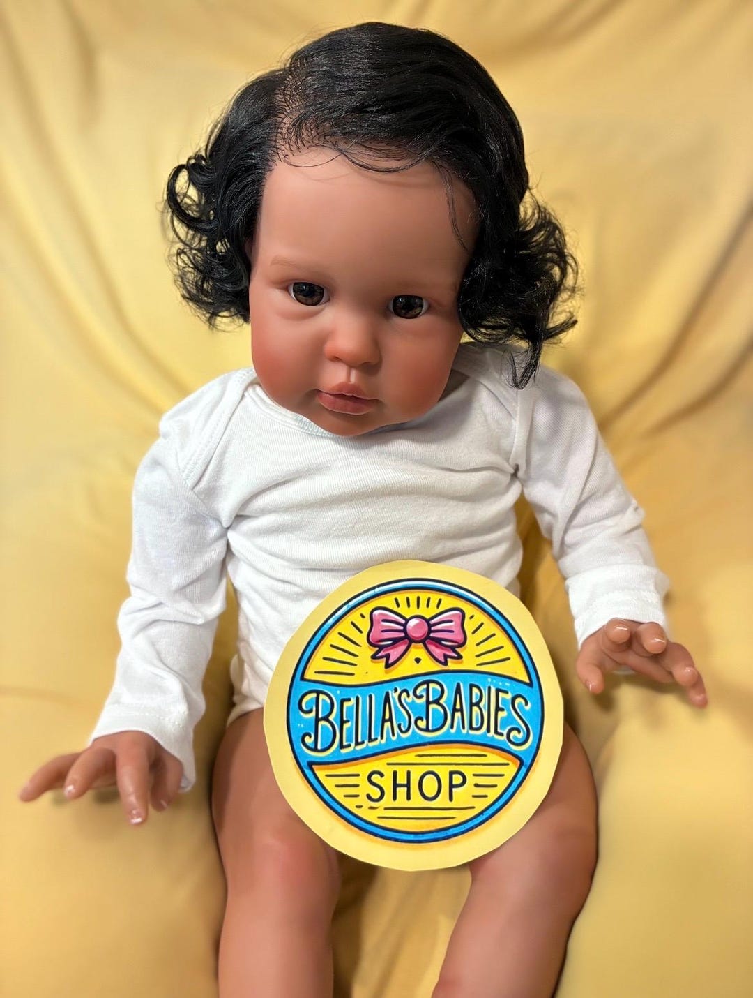 Reborn Baby “ellie” With Darker Skin and Rooted Hair *ready to Ship* - Etsy