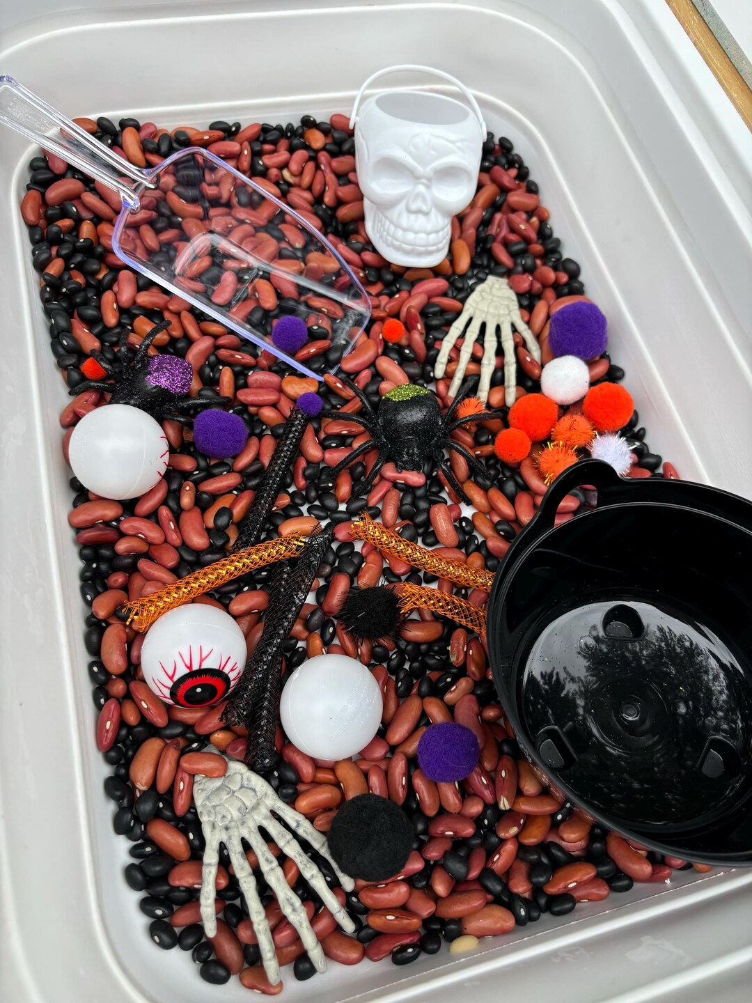 Skeleton Sensory Bin With Pattern Practice Halloween STEM Learning ...