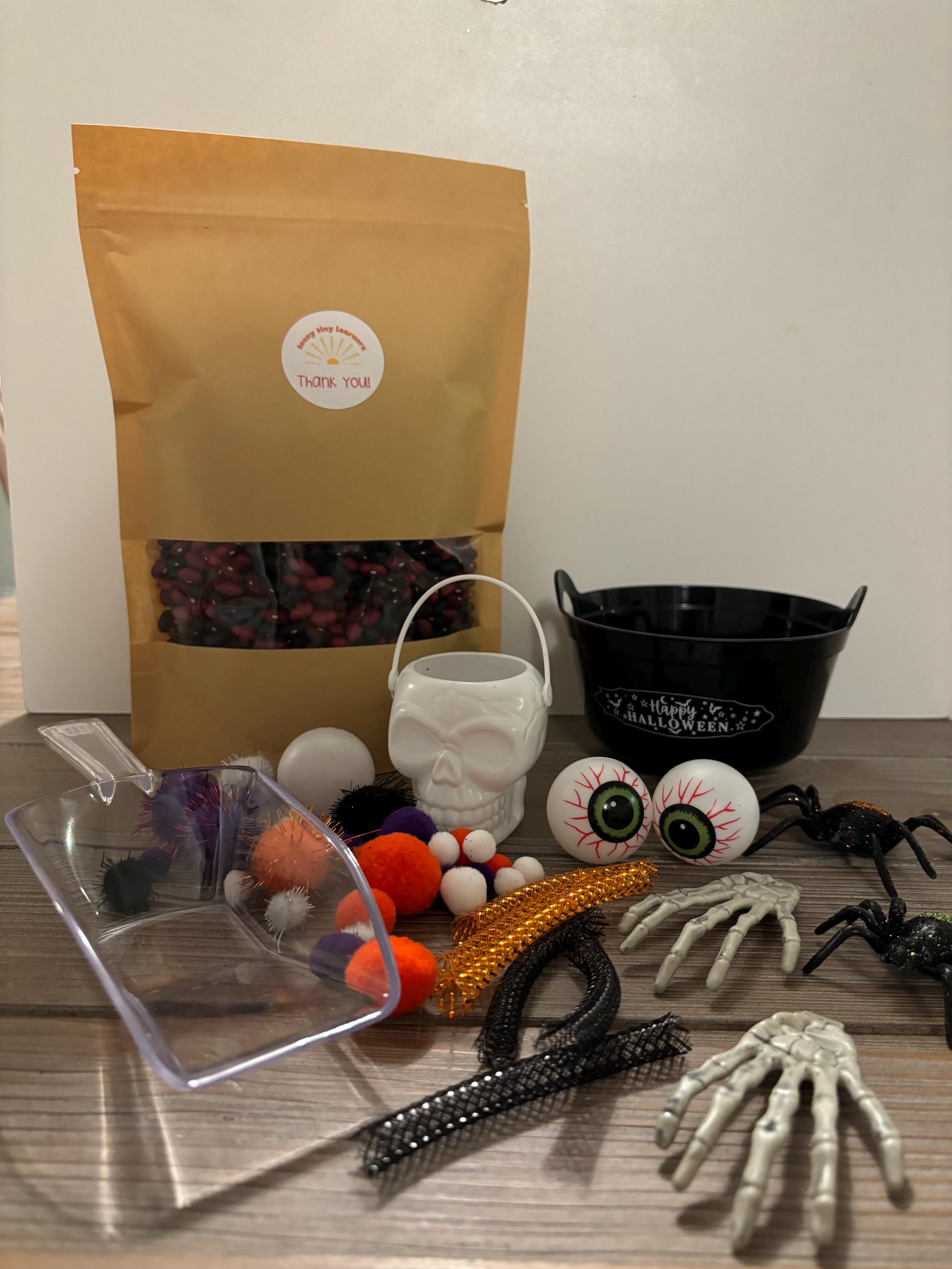 Skeleton Sensory Bin With Pattern Practice | Halloween STEM Learning ...