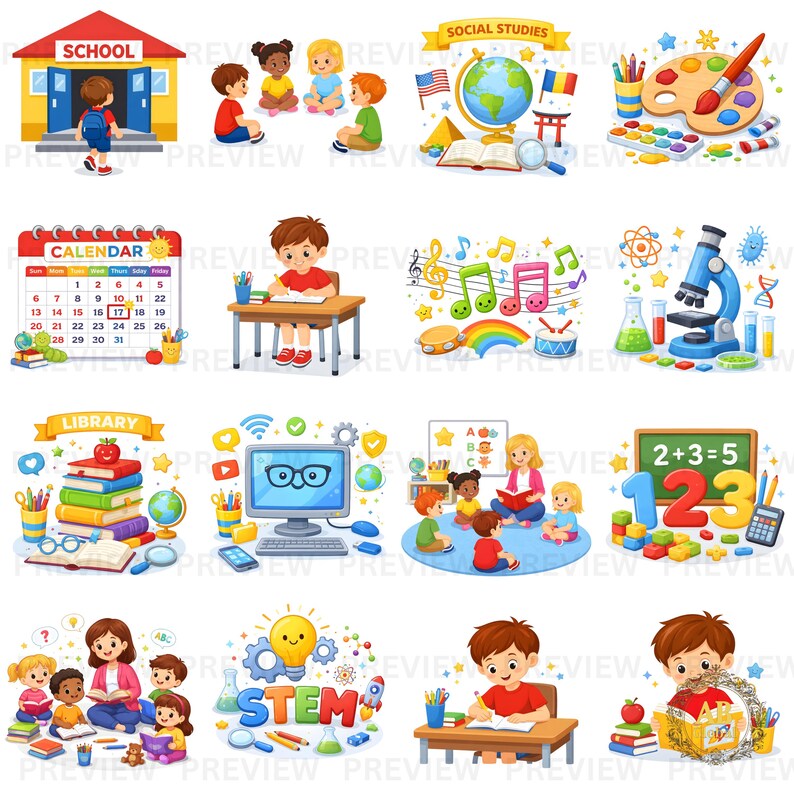 Classroom Visual Schedule Clip Art, Daily Schedule Icons, Visual ...