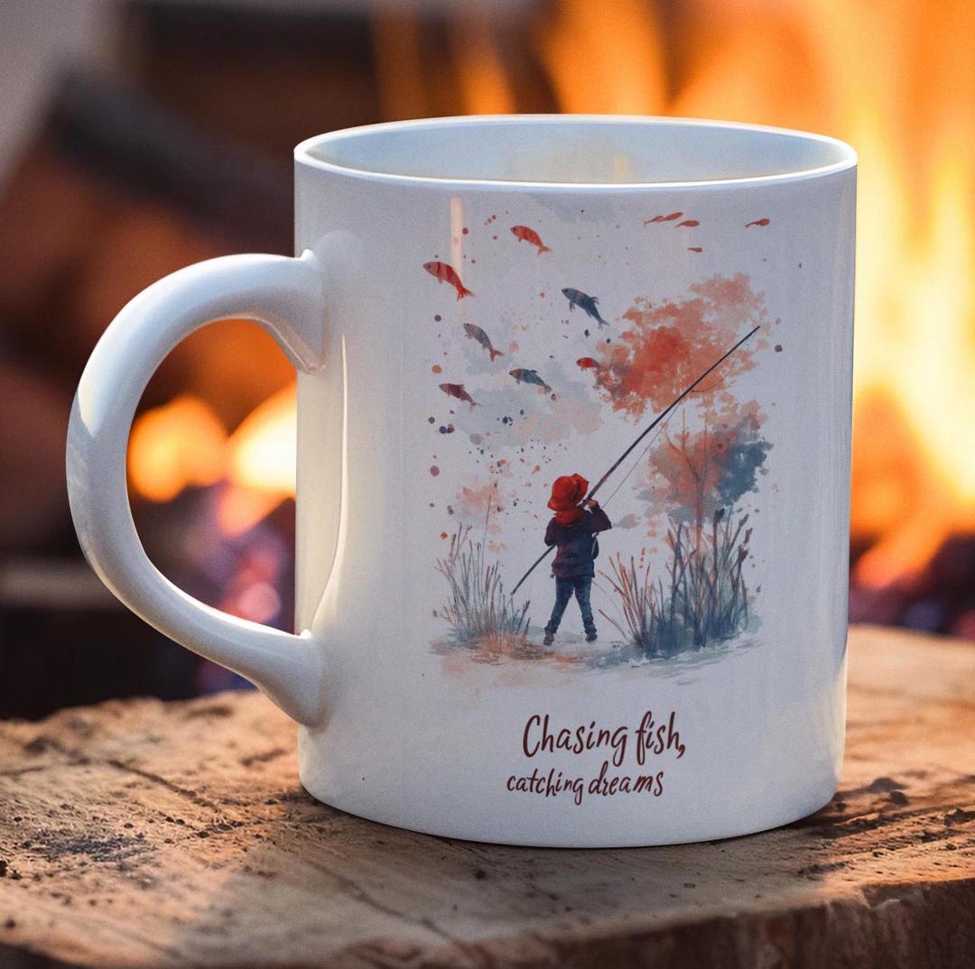 Fly Fishing Mug: Angler Gift, Campfire Design - Etsy