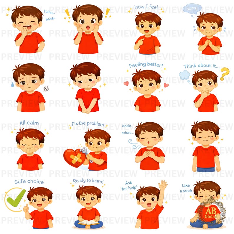 Emotion and Feelings Visual Icons Clip Art - Etsy