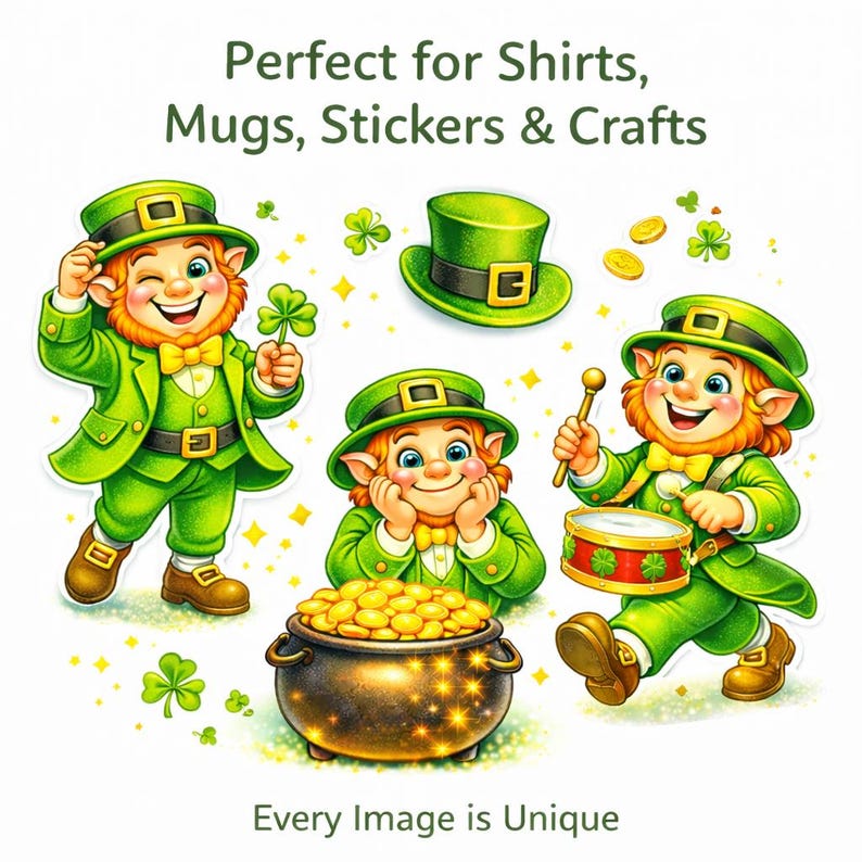 Leprechaun Clipart Bundle | St Patrick’s Day Clip Art | 35 PNG ...