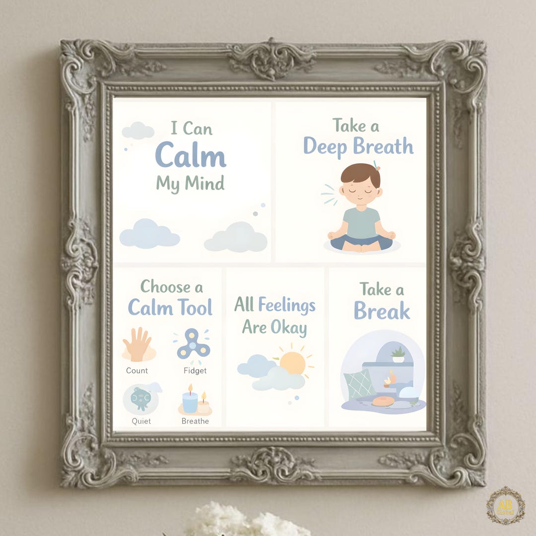 Calm Down Corner Mindfulness and Emotional Regulation Art for SEL ...