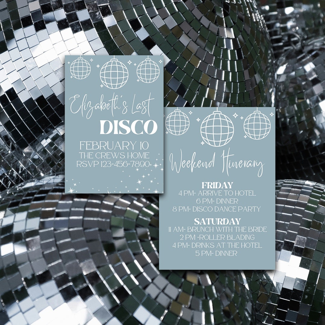 Last Disco Themed Bachelorette Party Customizable Digital Invite and ...