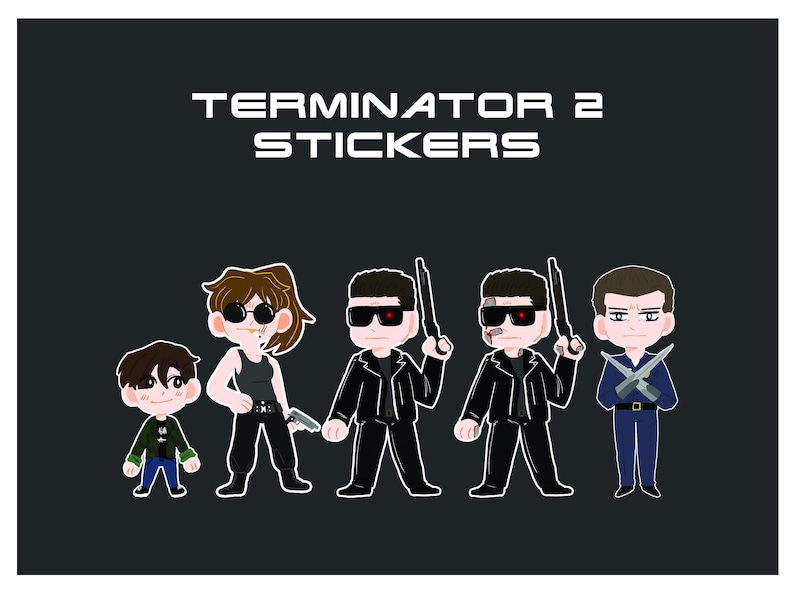 Terminator 2 Character Stickers - Etsy