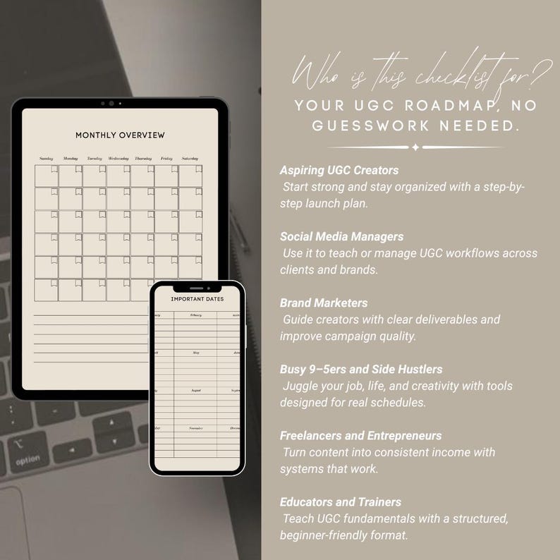 UGC Kickstart Checklist: Beginner's Guide & Planner (digital Download ...