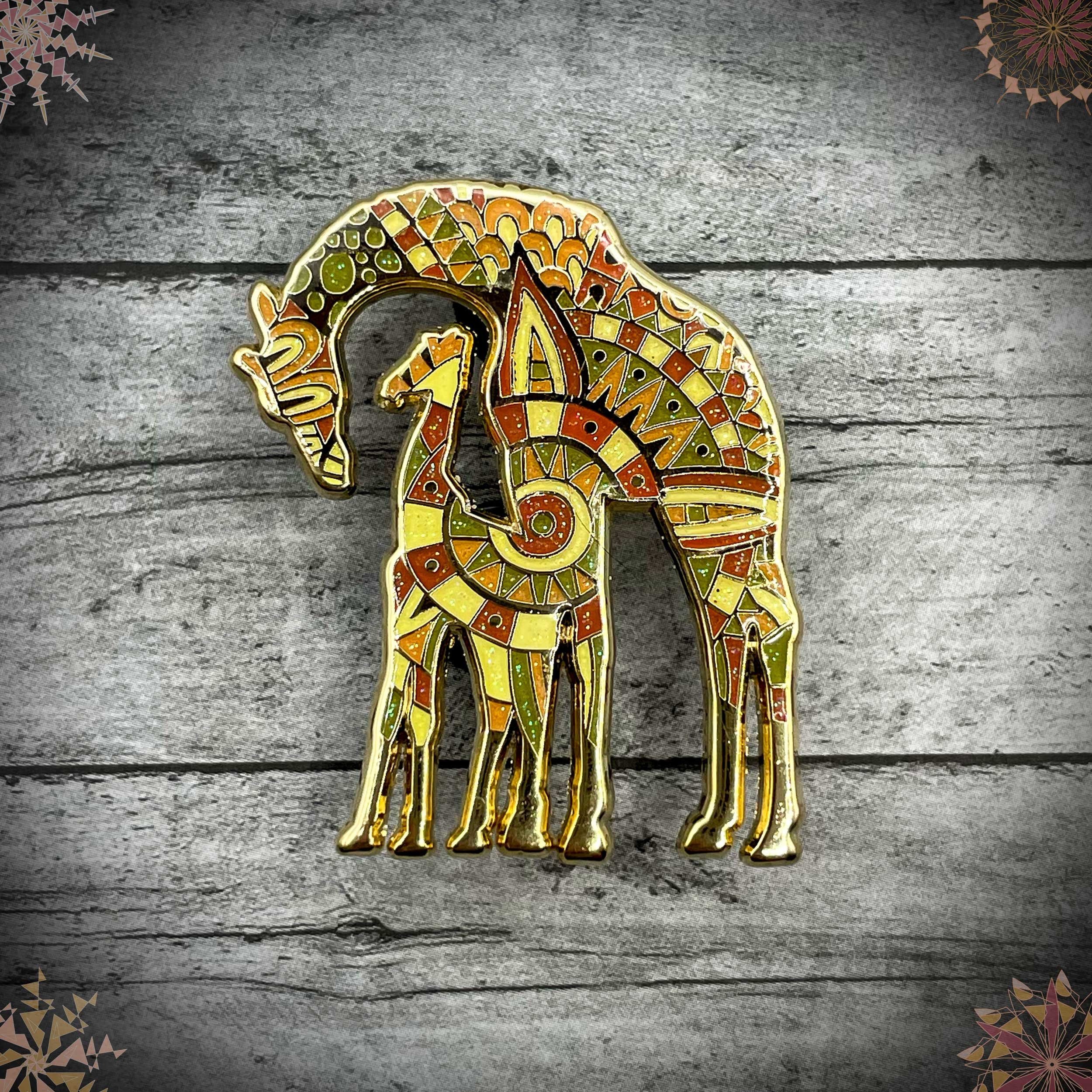 Mosaic Giraffe Hard Enamel Pin, Wildlife Lapel Pin - Etsy