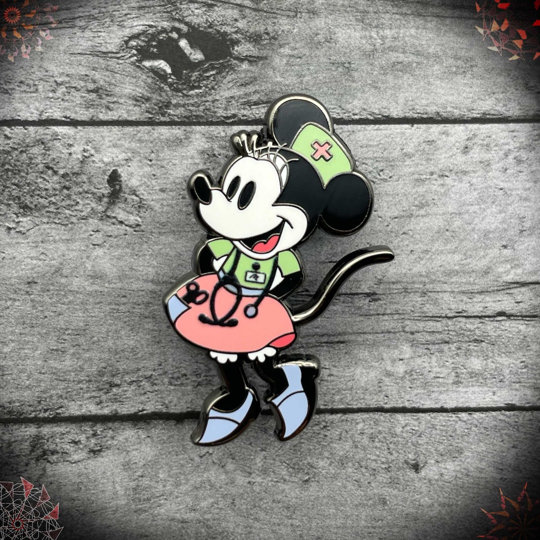 Minnie Mouse Nurse Enamel Pin: Medical Gift, Steamboat Willie Inspired ...