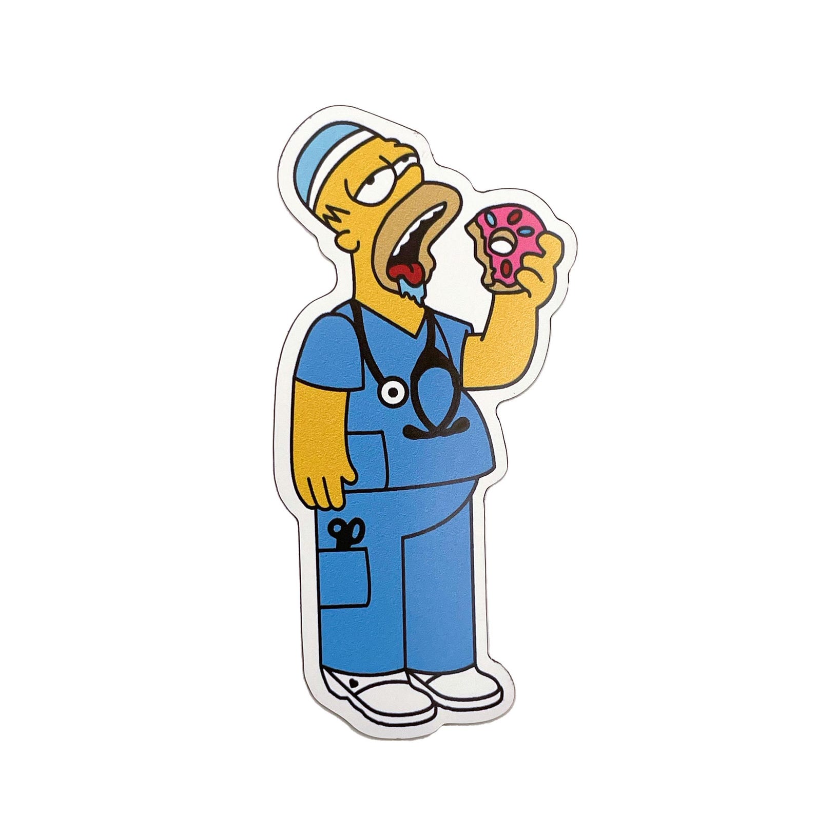 Homer Simpson Nurse Magnet: Funny Fridge Decor, Donut Lover Gift - Etsy