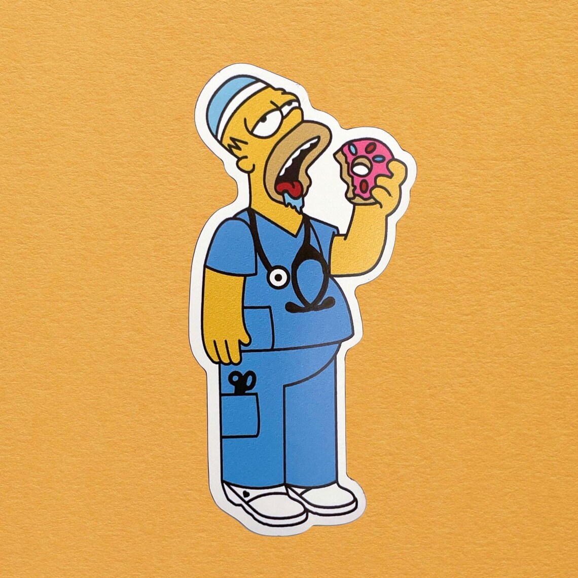 Homer Simpson Nurse Magnet: Funny Fridge Decor, Donut Lover Gift - Etsy