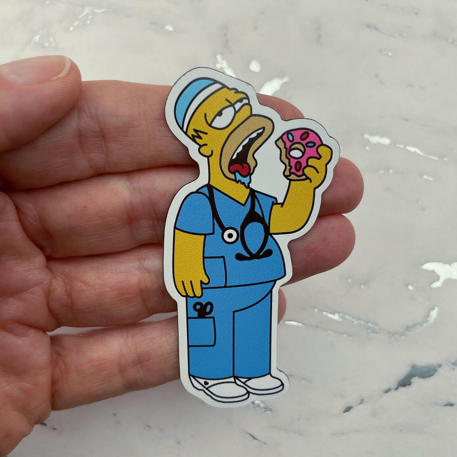 Homer Simpson Nurse Magnet: Funny Fridge Decor, Donut Lover Gift - Etsy