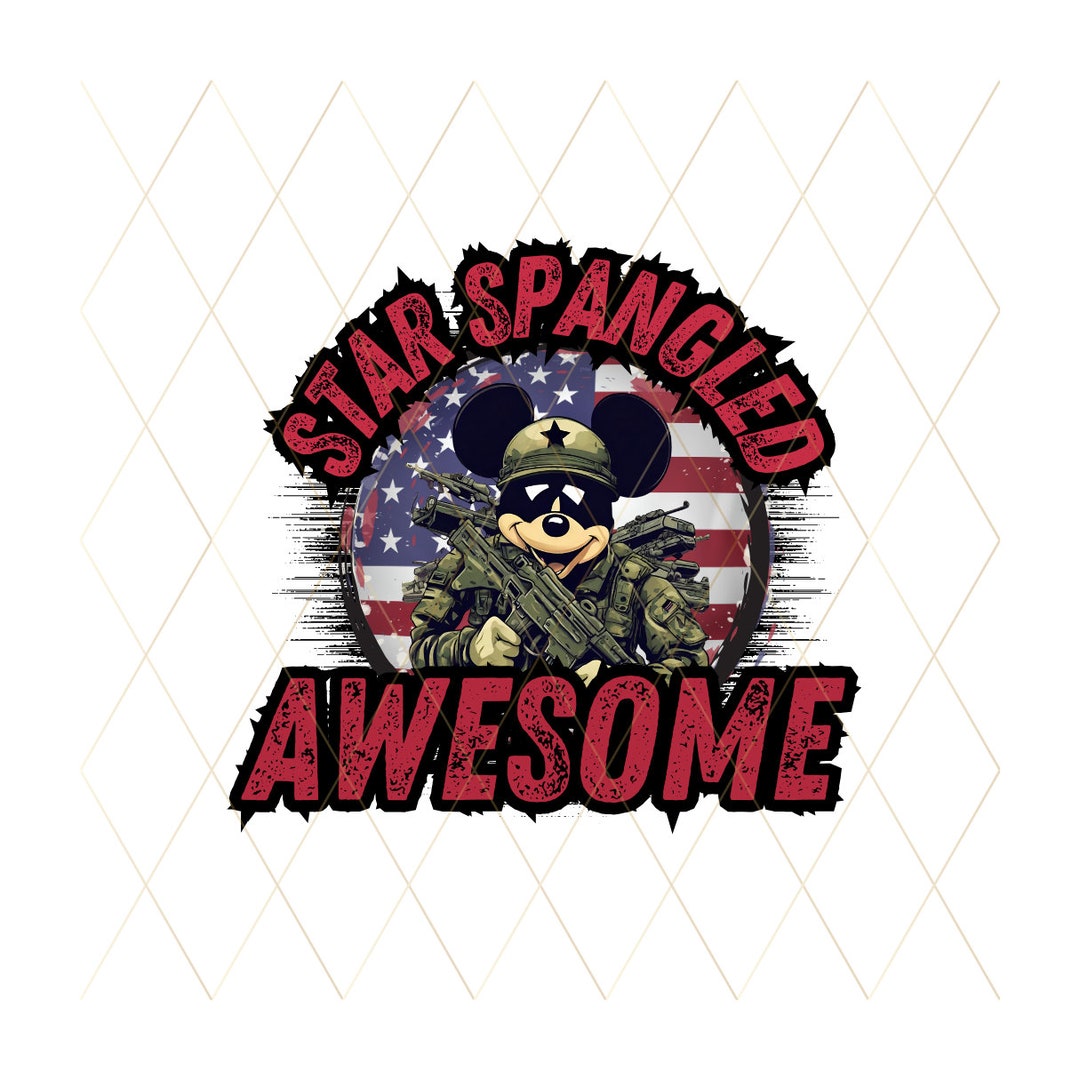 Star Spangled Awesome Png Svg, Cartoon Characters, Military Mickey Svg ...