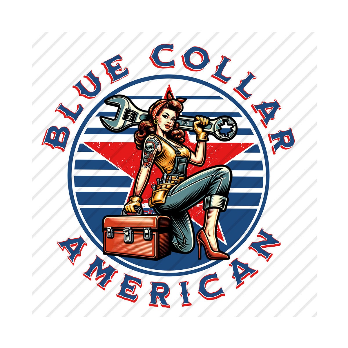 Blue Collar American Pin up Svg,svg Png, Png File, Trump, Tumbler Svg ...