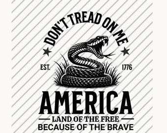 Gadsden Snake Flag SVG: Don't Tread on Me, Patriotic America (digital ...