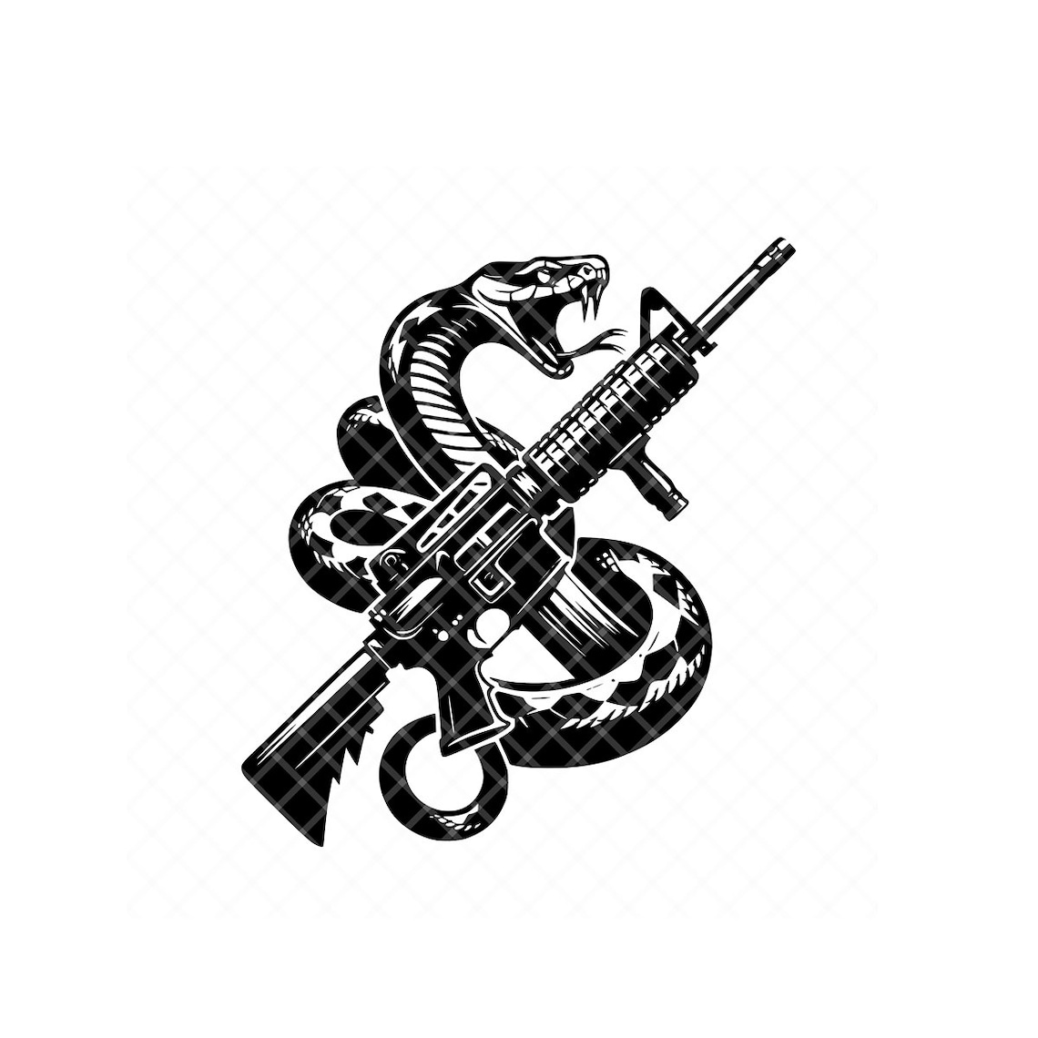 Snake and Rifle Graphic: Military Patriot SVG PNG Files - Etsy