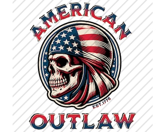Outlaw Skull American Flag SVG File - Etsy