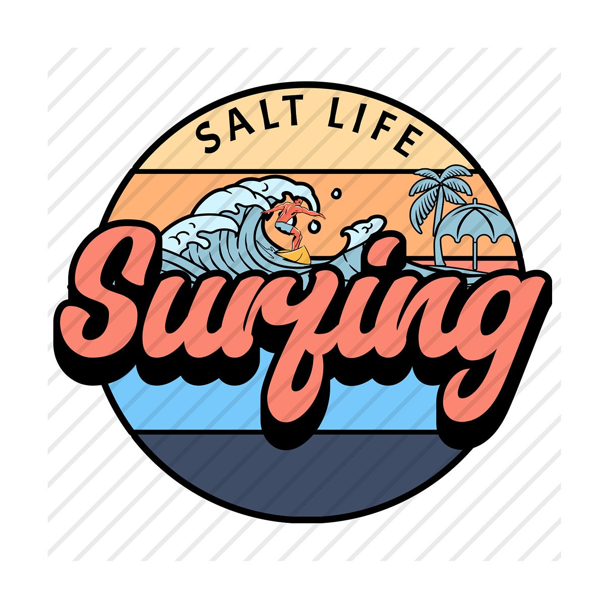 Salt Life Surfing SVG: Beach Summer Vibes (PNG, SVG) - Etsy