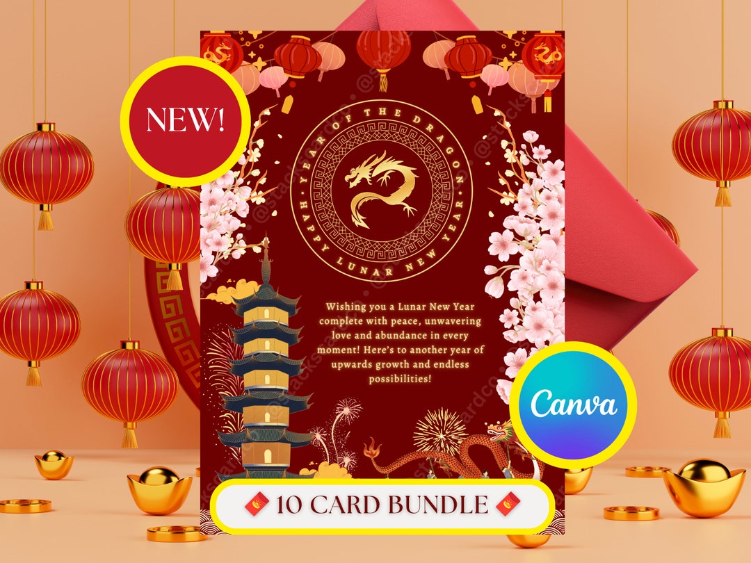 Custom Lunar New Year Card Printable Card Custom Greeting Gift ...