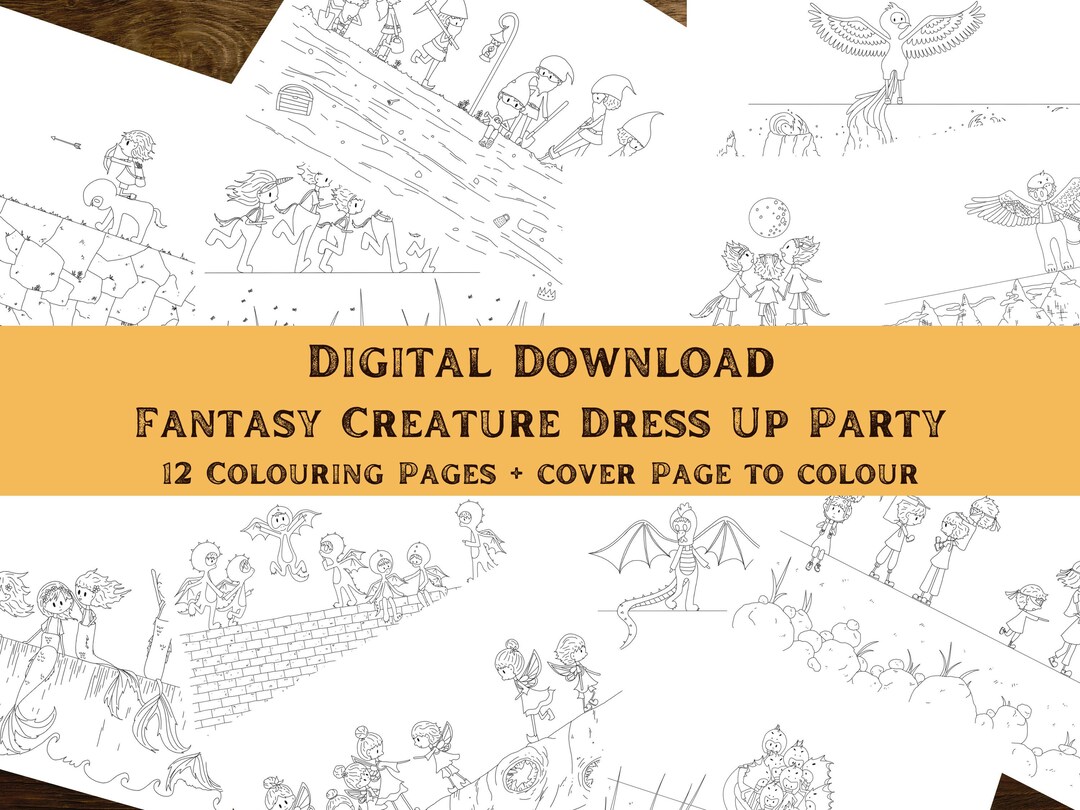 12 Printable PDF Digital Download Fantasy Creature Dress up Party ...