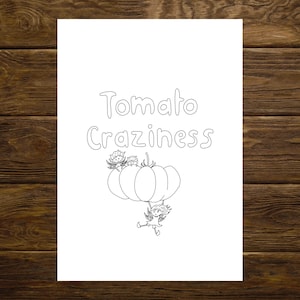 10 Printable PDF Digital Download Tomato Craziness Colouring Pages ...
