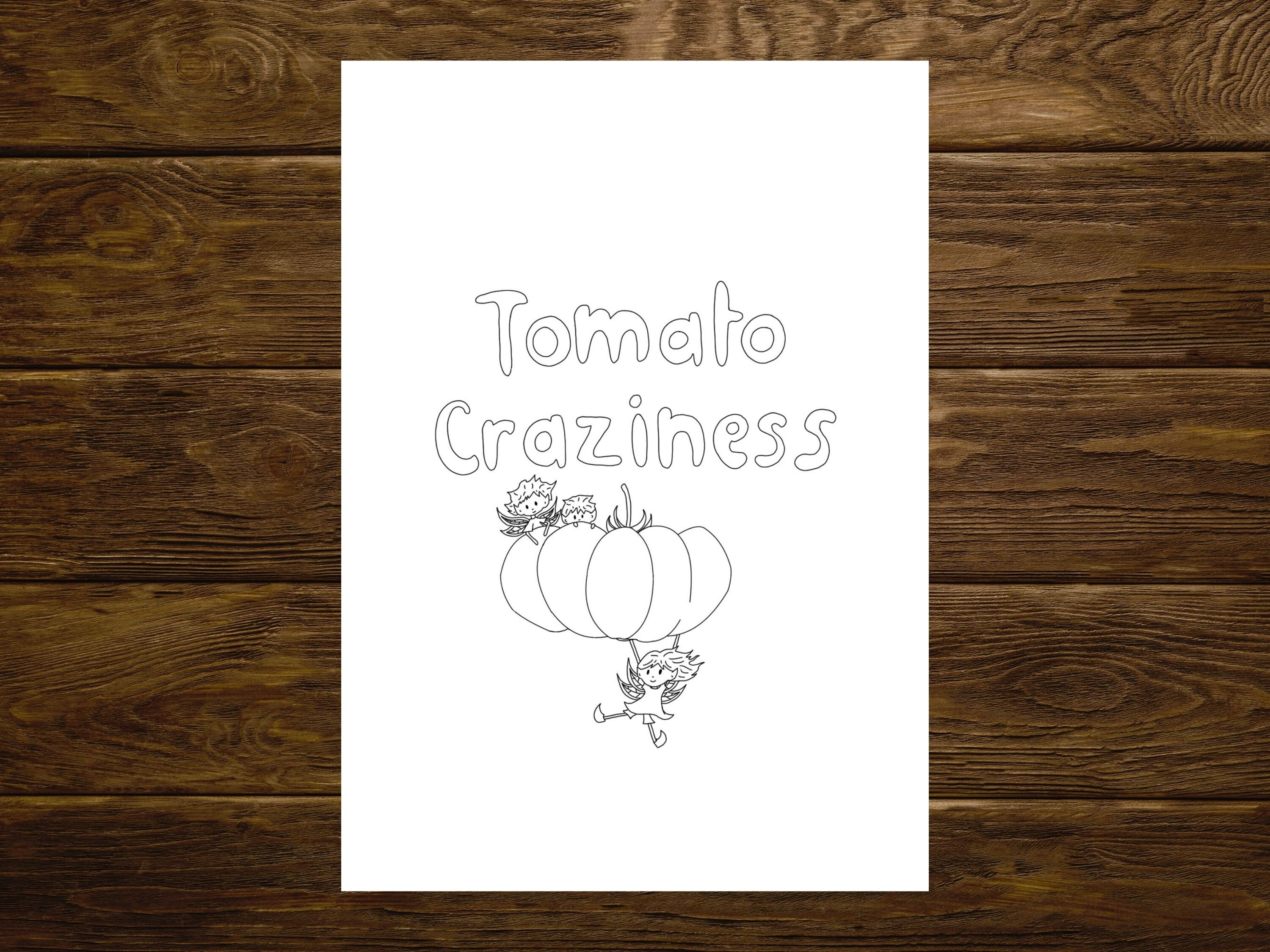 10 Printable PDF Digital Download Tomato Craziness Colouring Pages ...