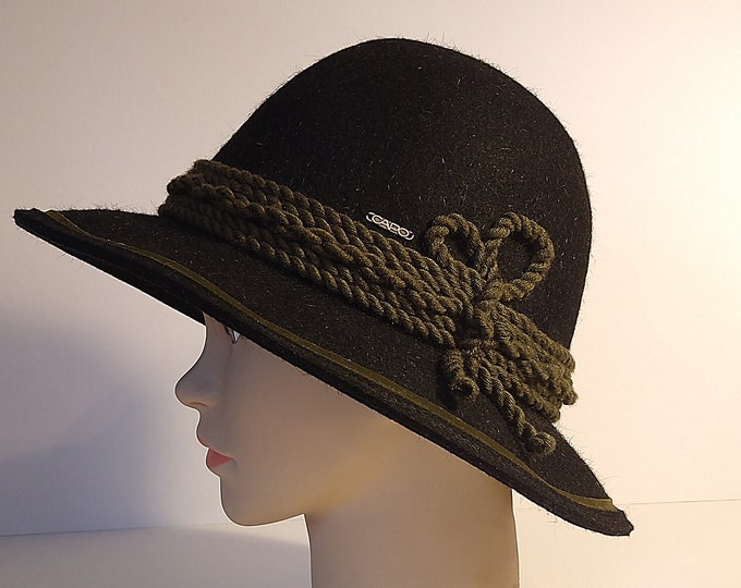 Austrian Bavarian Vintage Brown Zapf Gasteiner Top Hat, Wool, Cord - Etsy