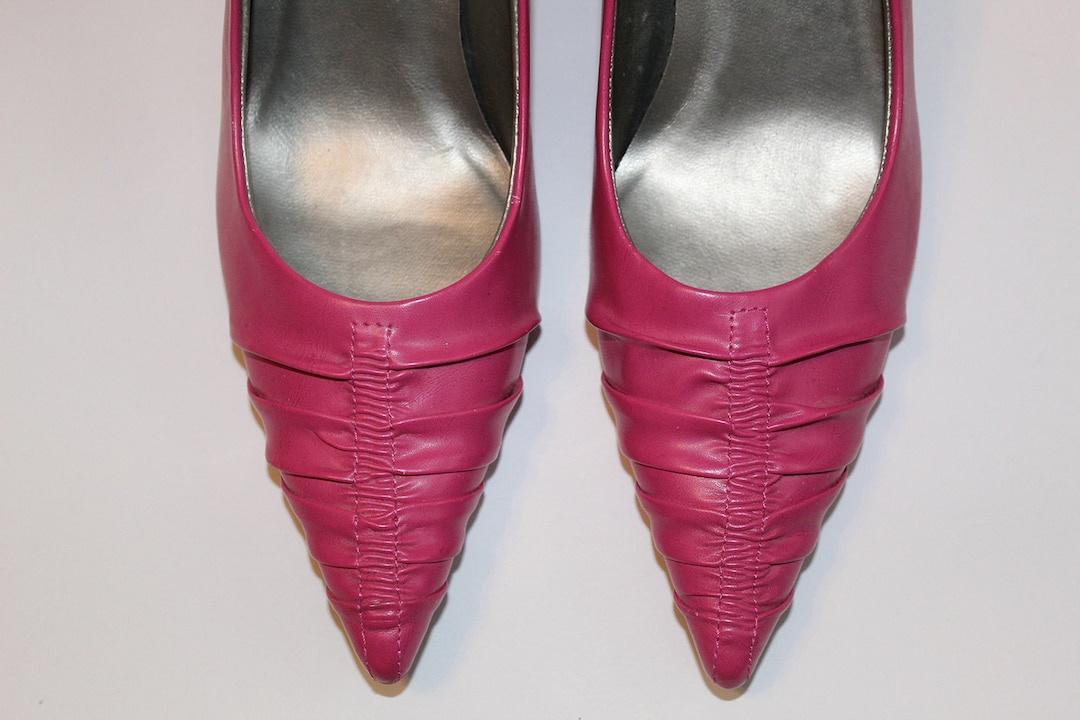 RARE Hot Pink Pointy Pumps With Kitten Heels, 50’s Style Women’s Shoes ...