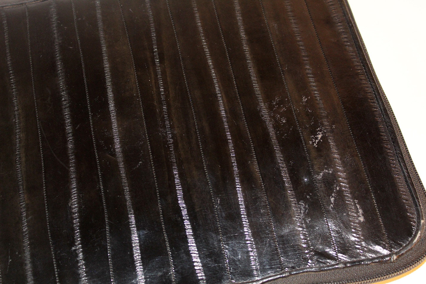 Yoder Leather Co., Vintage Black Eel Skin Art Portfolio, Laptop Case ...