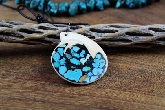 Genuine Native American Turquoise Inlay in Black Crus… - Gem