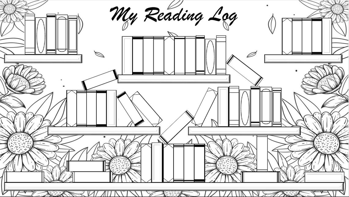 Reading Tracker Printable, Bookshelf Reading Log, Nature Themed, Book ...