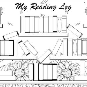 Reading Tracker Printable, Bookshelf Reading Log, Nature Themed, Book ...